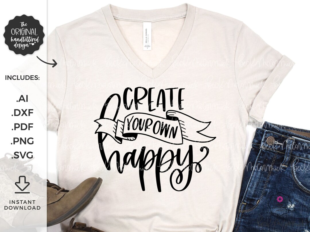Create Your Own Happy SVG Silhouette Cut File Instant Download Cricut ...