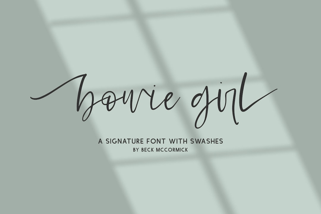 Bowie Girl Script Font: Modern Calligraphy With Swashes - Etsy