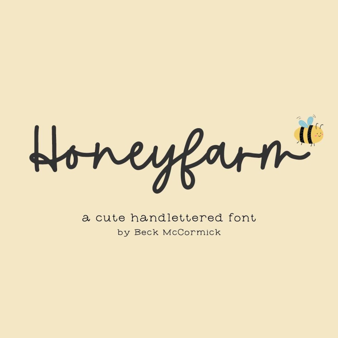 Honeyfarm Cursive Font - Fun Fonts, Bouncy Fonts, Fonts for Cricut ...