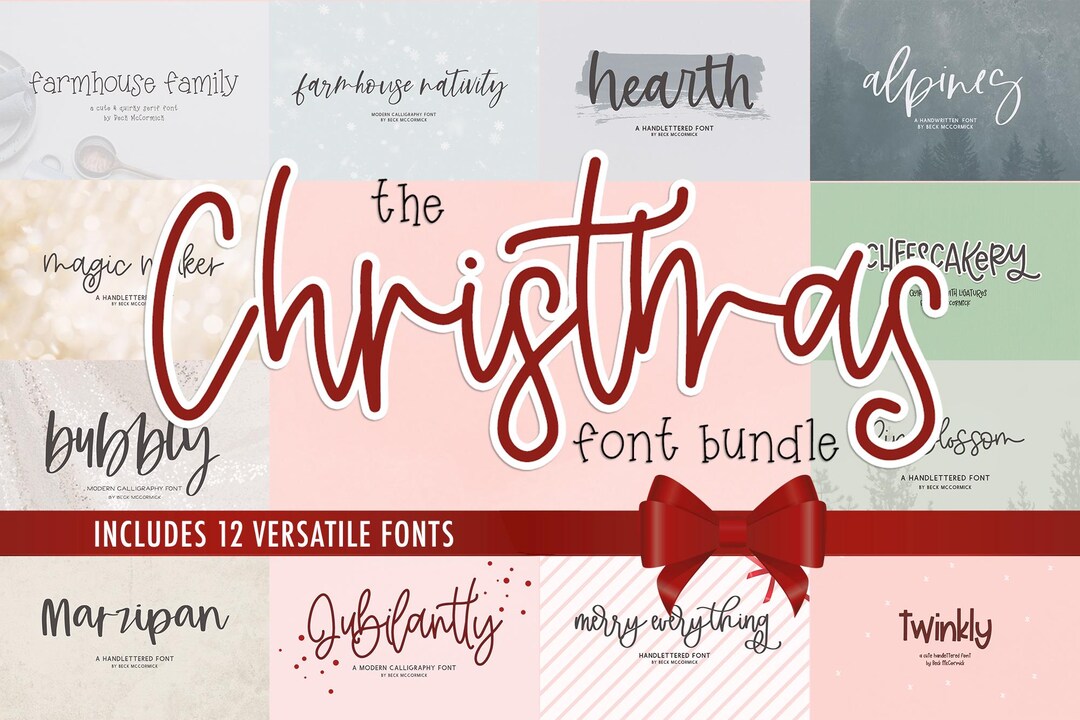 The Christmas Font Bundle Farmhouse Font Calligraphy Font Cursive Font ...