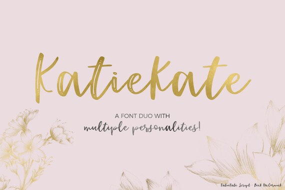 Katiekate Script Font Modern Calligraphy Handwritten Script | Etsy