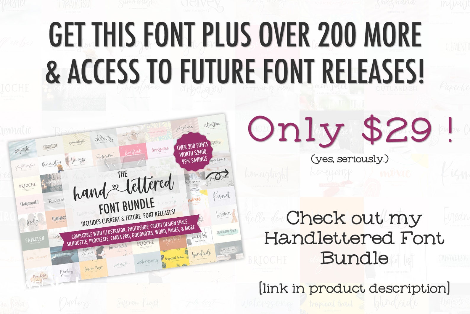 Cardigan Script Font Modern Calligraphy Procreate Fonts - Etsy