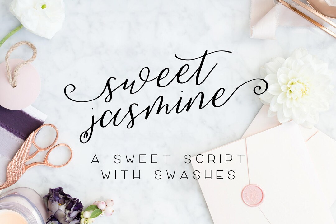 Sweet Jasmine Cursive Font - Modern Script Font, Cricut Fonts ...
