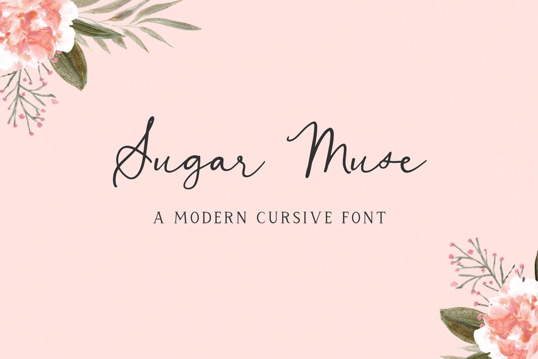 Sugar Muse Script Font, Calligraphy Font, Glowforge Font, Procreate ...