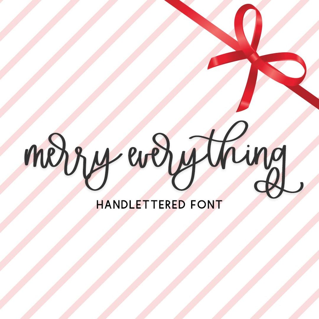 Merry Everything Script Font: Modern Calligraphy With Ligatures - Etsy