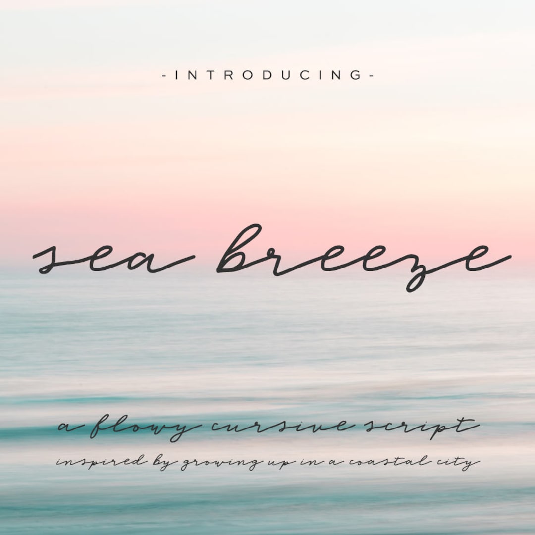 Sea Breeze Cursive Font Modern Script Font, Cricut Fonts, Procreate ...