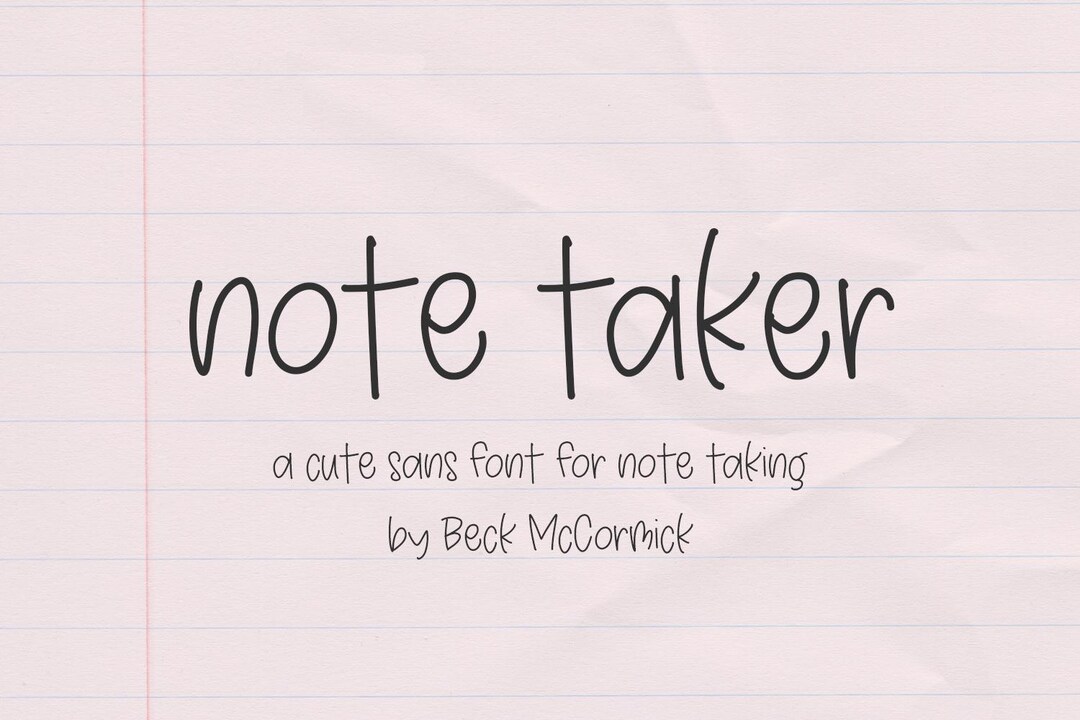 Note Taker Sans Font: Quirky Handwritten Font, Goodnotes Fonts - Etsy