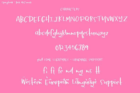 Visual Arts Spring Font Bouncy Font Hand-written font Fun Font ...