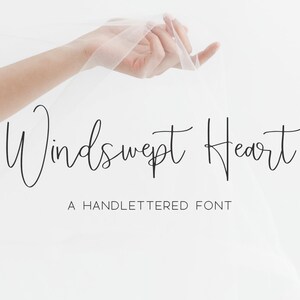 Windswept Heart Font: Modern Script for Cricut & Procreate - Etsy