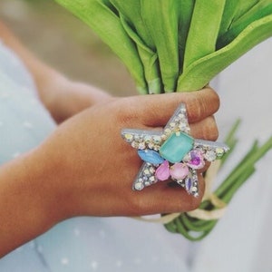 Crown Jewels in Pink Crystal Star Ring | Statement Star Ring ...