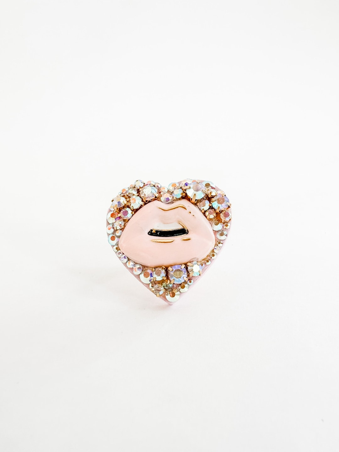 Posh Barbie Ring in Pale Pink | Statement Heart Ring | Adjustable Heart ...