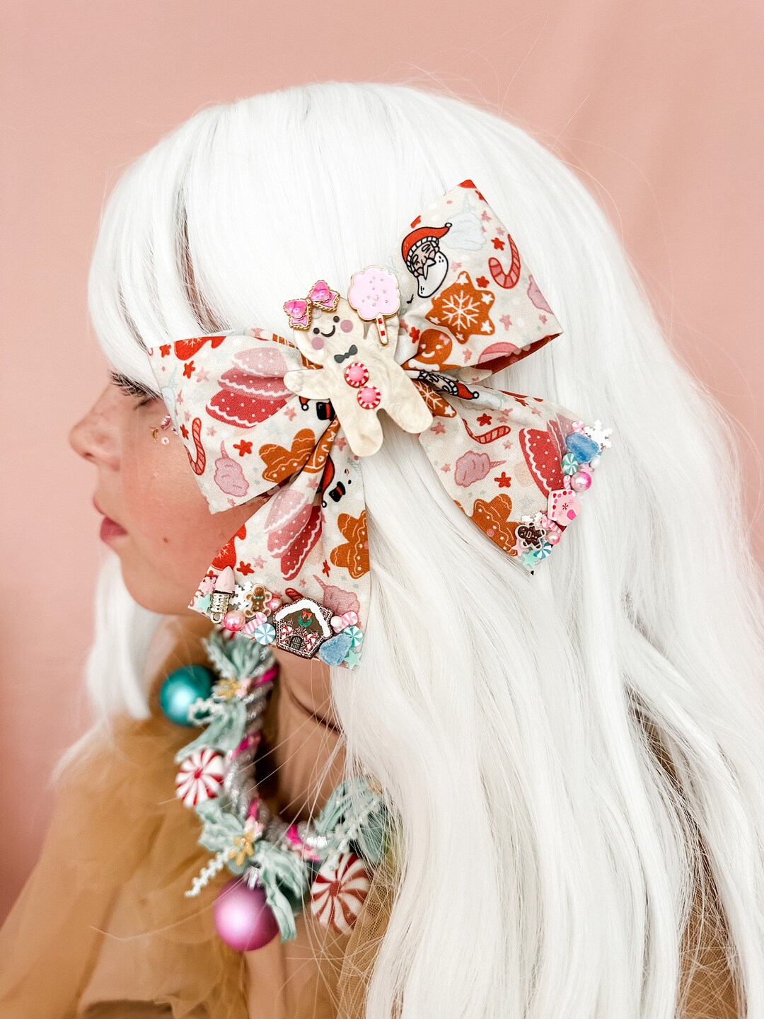 Gingerbread Christmas Bow Damsel Hair Bow - Etsy