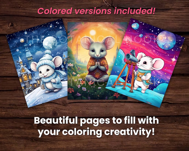 Cute Fun Mice Hobby Critters Cute Mouse Animal Coloring Page Book ...