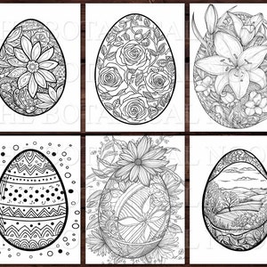 30 Easter Egg Patterns Coloring Pages Book, Adults + Kids- Instant ...