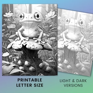 22 Frogs Cute Coloring Page Book, Adults + Kids- Instant Download ...