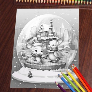 31 Christmas Snow Globes Coloring Page Book, Adults + Kids Instant ...