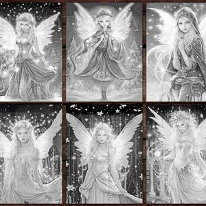 33 Winter Fairies 2 Coloring Book Pages, Adults Kids Instant Download ...