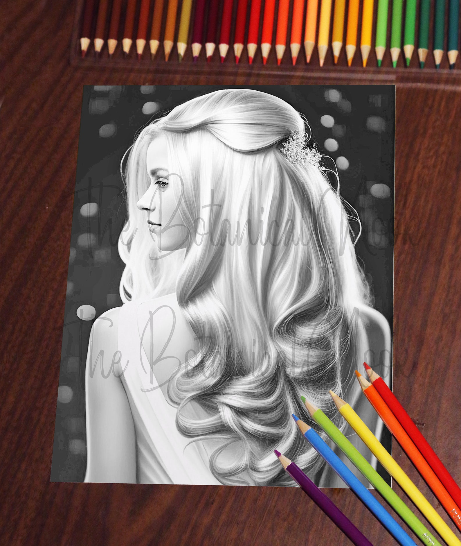 Beautiful Hair Coloring Page Book, Adults + Kids Instant Download ...