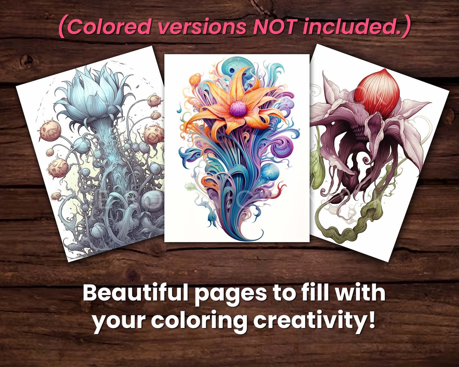 28 Alien Flowers Collection Coloring Page, Adults + Kids- Instant ...