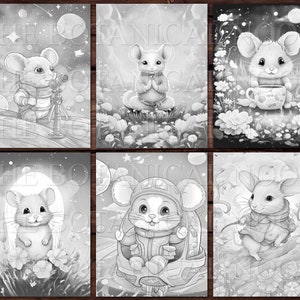 Cute Fun Mice Hobby Critters Cute Mouse Animal Coloring Page Book ...