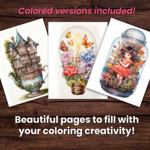 30 Secret World in a Jar Coloring Book, Adults Kids Instant Download ...