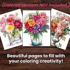 16 Rose Bouquet Collection Coloring Page, Adults + Kids- Instant ...