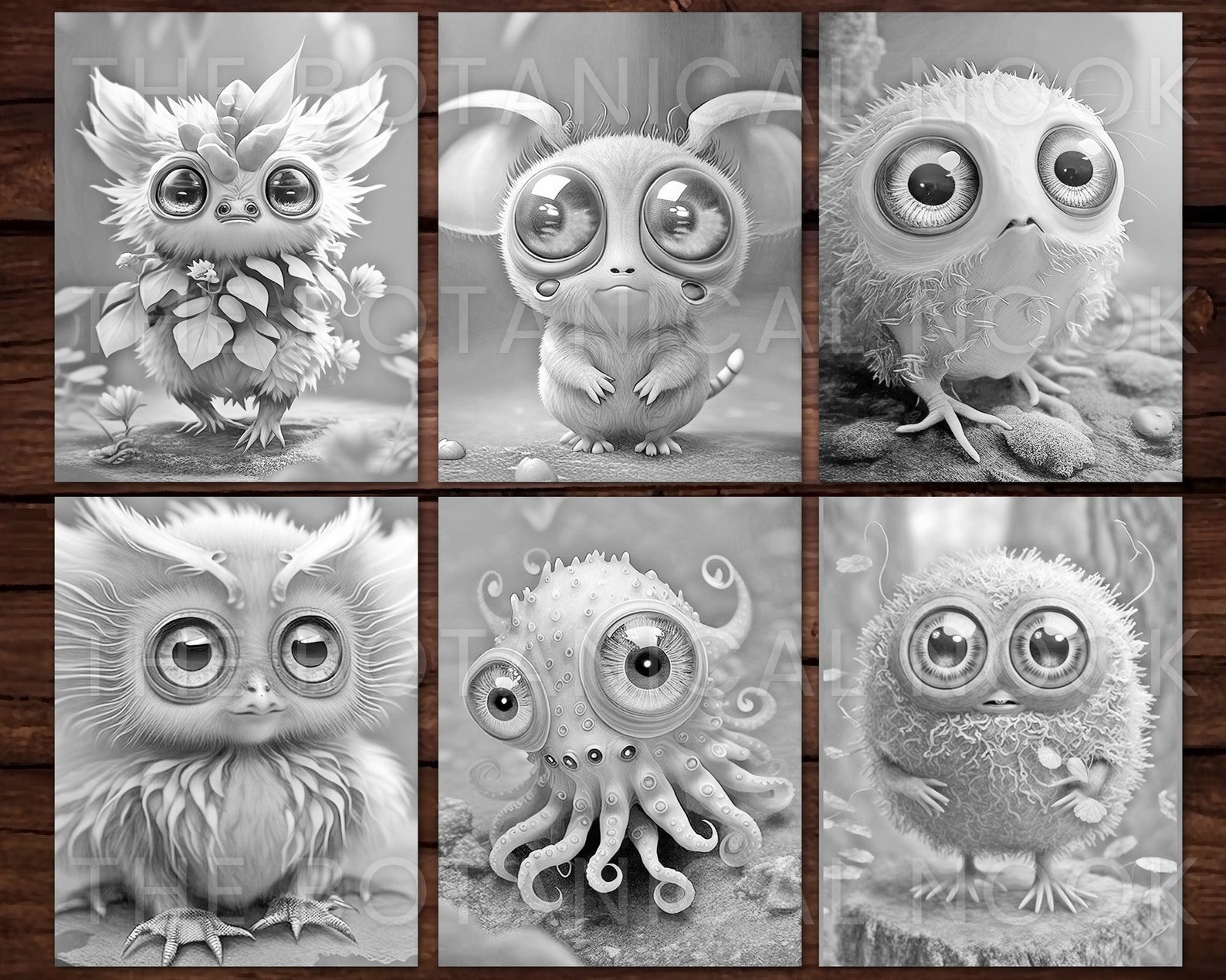 25 Fantastical Critters Creatures Coloring Page Book, Adults + Kids ...