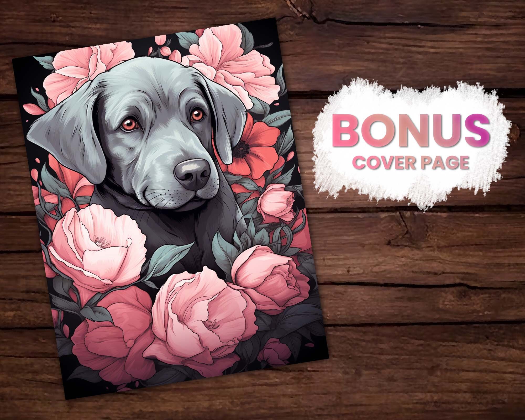 25 Puppy Love Dog Coloring Page Book, Adults + Kids- Instant Download ...