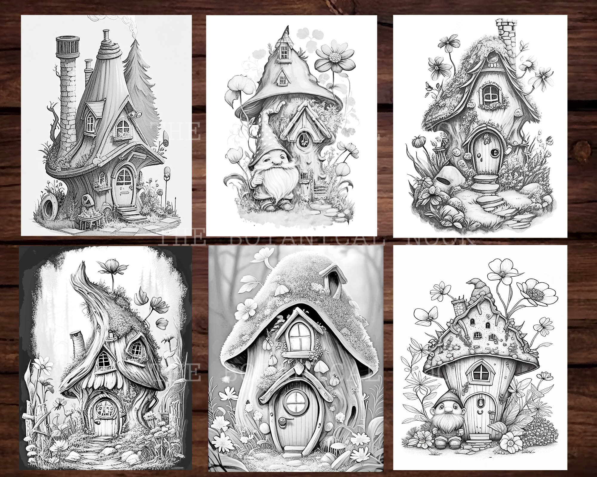 21 Gnome Fairy House Coloring Book Adults Kids Instant - Etsy Australia