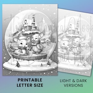 31 Christmas Snow Globes Coloring Page Book, Adults + Kids Instant ...