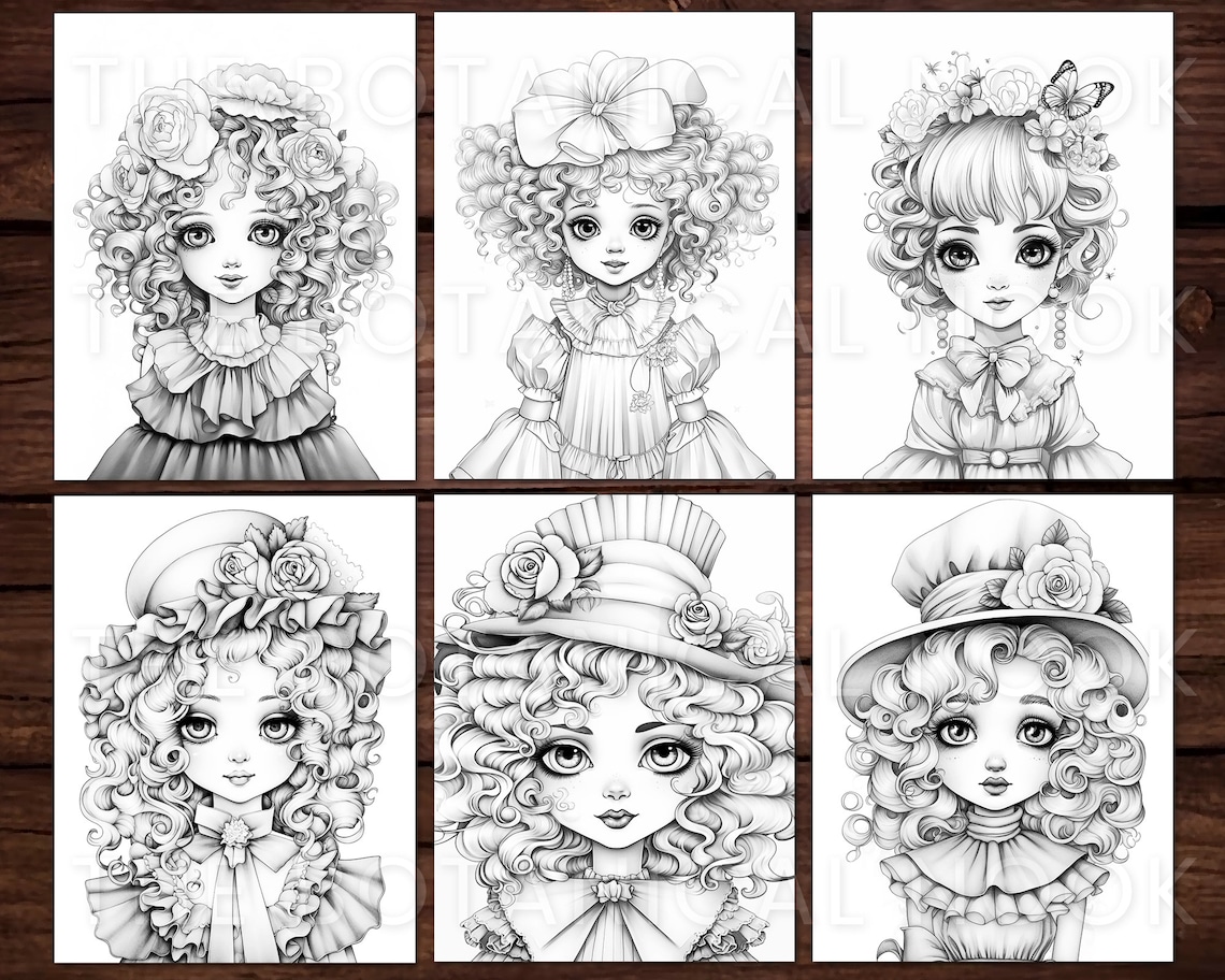 27 Dressed-up Darling Cute Fancy Girls Victorian Coloring Book, Adults ...