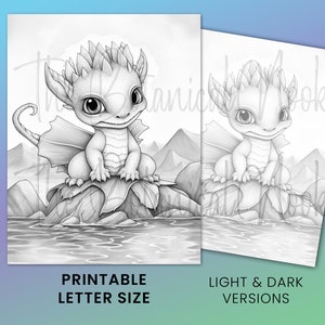 30 Baby Spring Dragon Fantasy Coloring Page Book, Adults + Kids ...