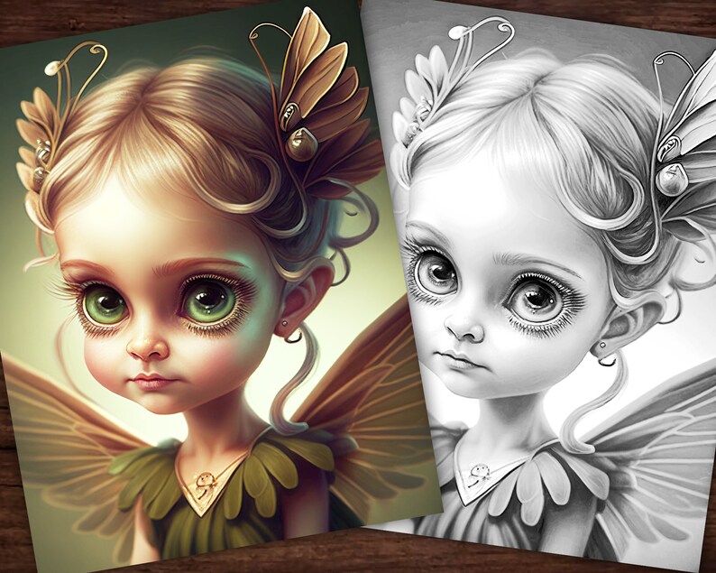 Woodland Fairy Pixie Girl Coloring Page Adults Kids - Etsy