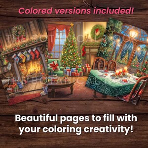 30 Cozy Winter Homes Coloring Book, Adults + Kids- Download - Grayscale ...