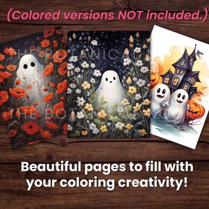 22 Little Ghosts Coloring Book, Adults Kids Instant Download -grayscale ...