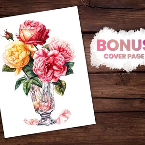 16 Rose Bouquet Collection Coloring Page, Adults + Kids- Instant ...
