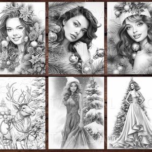 24 Christmas Love Coloring Page Book, Adults + Kids Instant Download ...