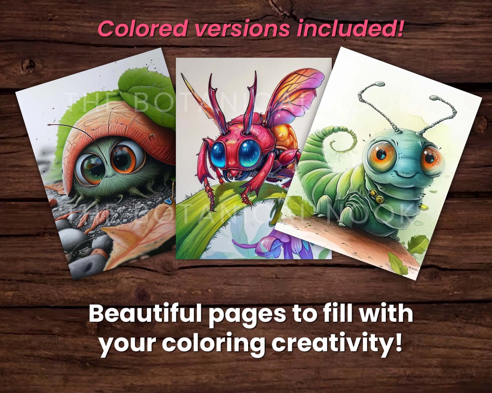 30 Cutie Bugs V2 Cute Insect Coloring Page Book, Adults + Kids Instant ...
