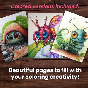 30 Cutie Bugs V2 Cute Insect Coloring Page Book, Adults + Kids Instant ...