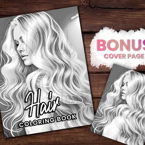 Beautiful Hair Coloring Page Book, Adults + Kids Instant Download ...