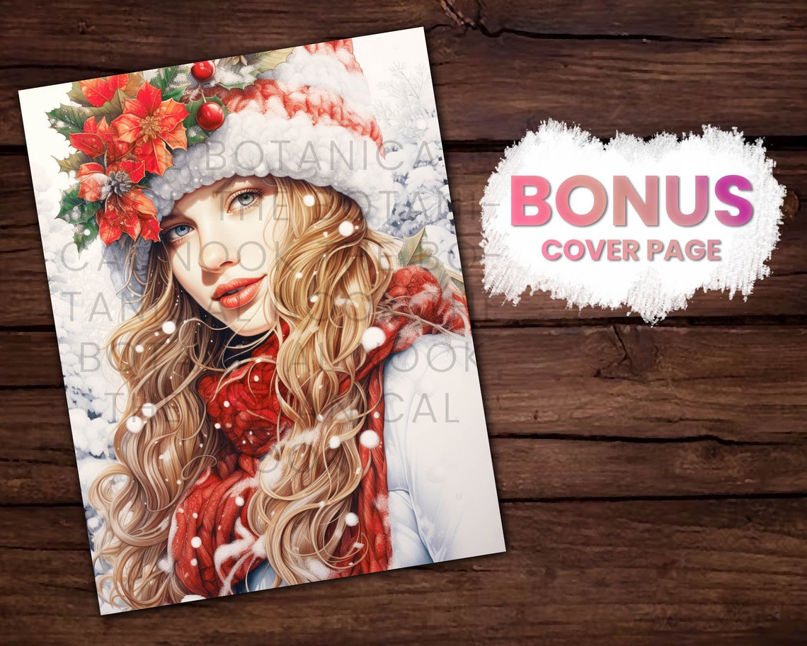 24 Christmas Love Coloring Page Book, Adults + Kids Instant Download ...