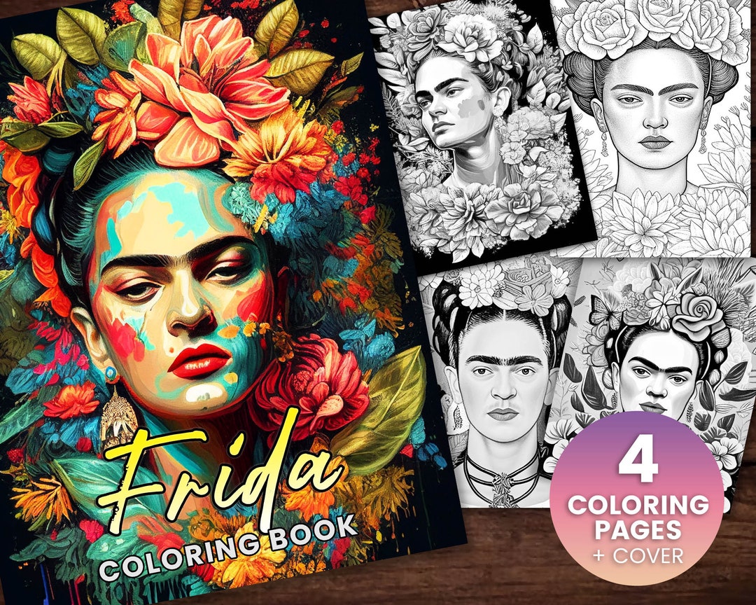 Frida Kahlo Women's Empowerment Coloring Page for Adults- Instant ...