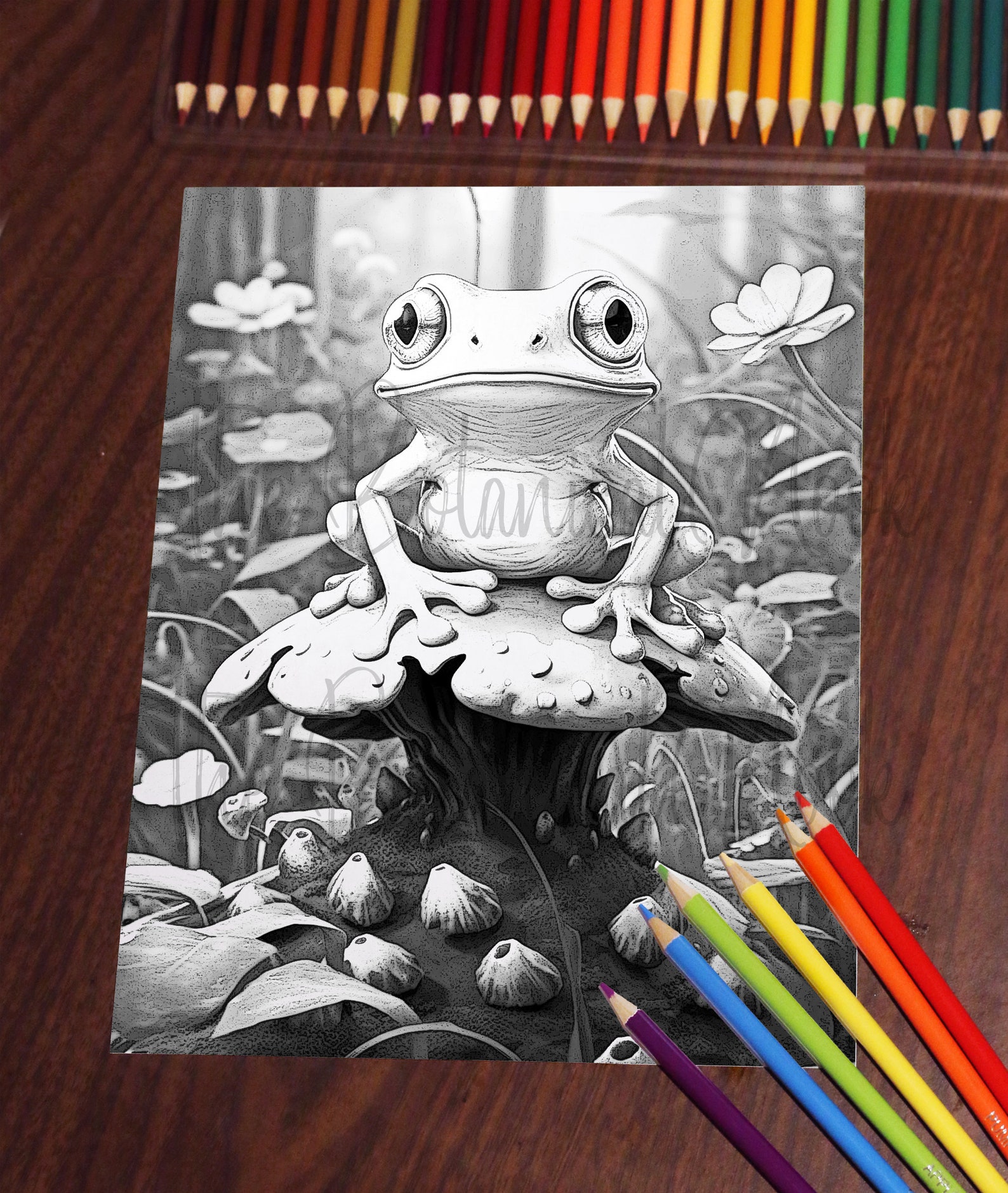 22 Frogs Cute Coloring Page Book, Adults + Kids- Instant Download ...