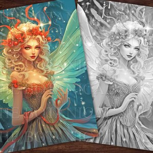 33 Winter Fairies 2 Coloring Book Pages, Adults Kids Instant Download ...