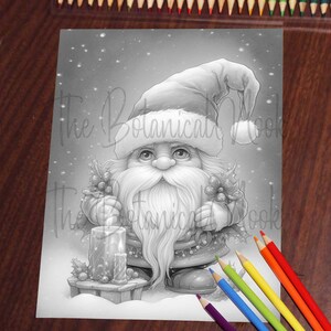 30 Magical Christmas Glowing Shaded Coloring Page Book, Cute Santa ...