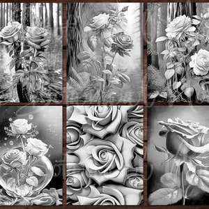 21 Rose Collection Coloring Page, Adults + Kids- Instant Download ...