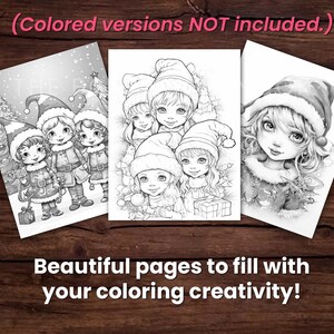 24 Christmas Cuties Animal Coloring Page Book, Adults + Kids Instant ...