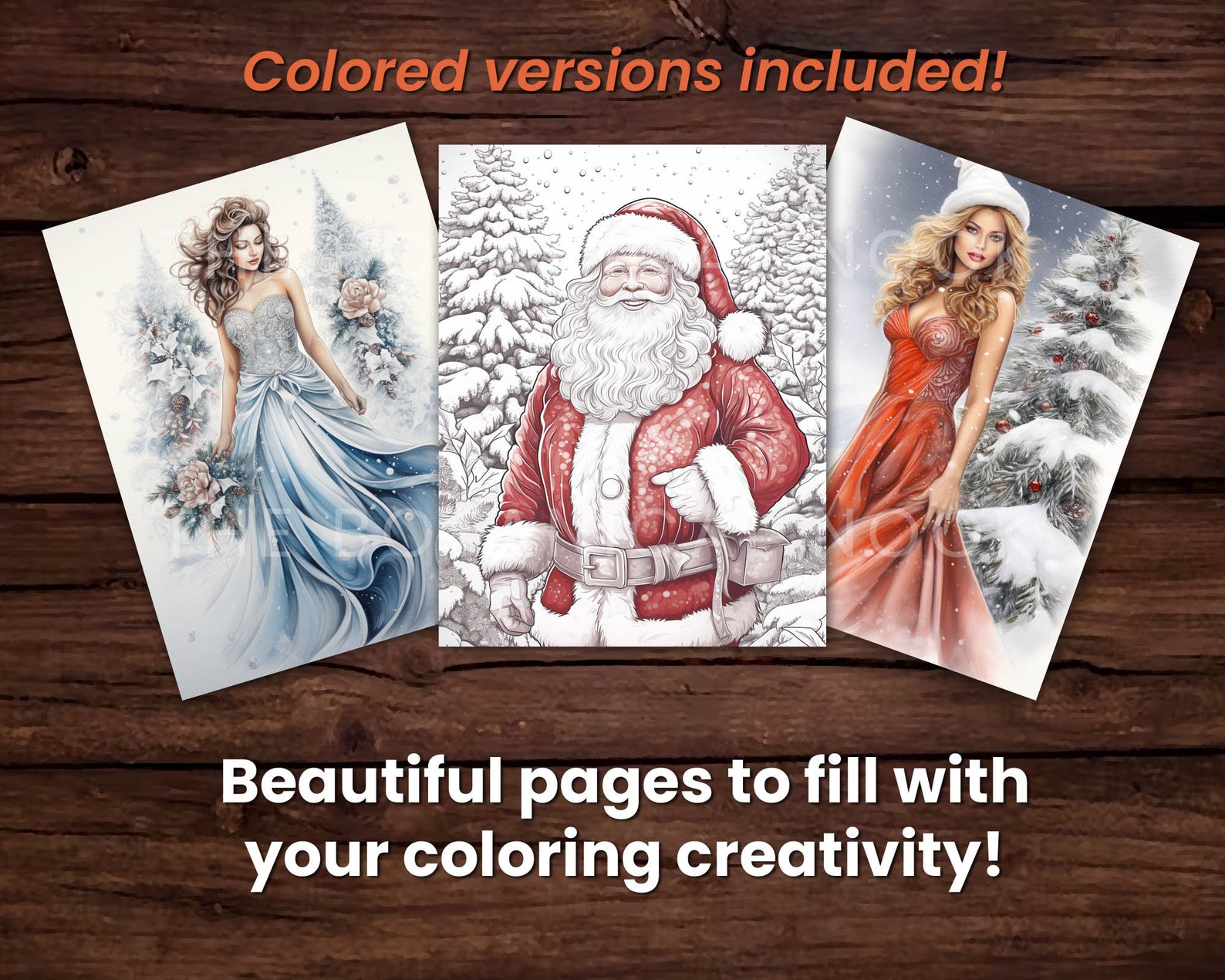 24 Christmas Love Coloring Page Book, Adults + Kids Instant Download ...