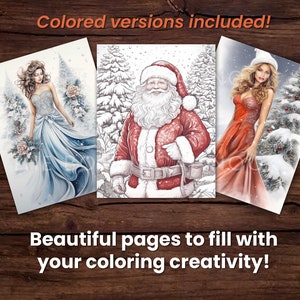 24 Christmas Love Coloring Page Book, Adults + Kids Instant Download ...
