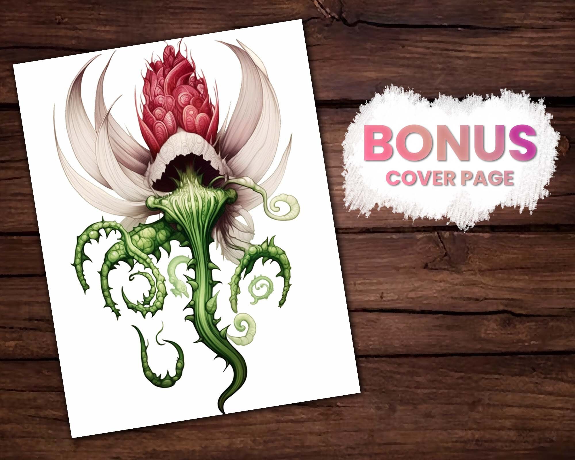 28 Alien Flowers Collection Coloring Page, Adults + Kids- Instant ...